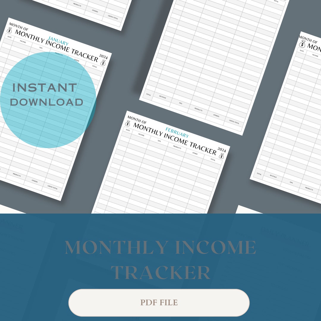 Monthly Income Tracker Printable - Etsy