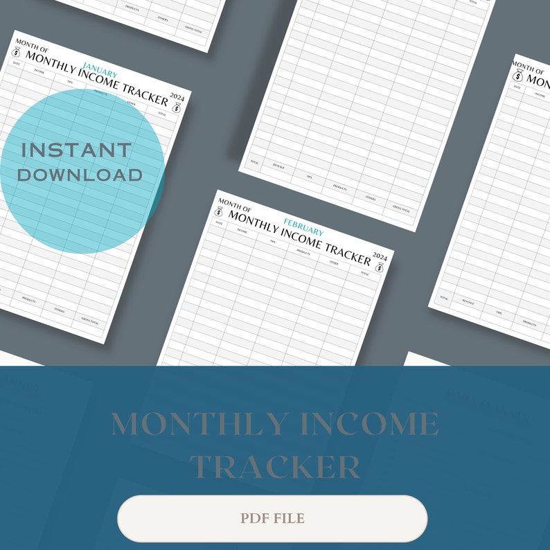12 Month Income Tracker Printable - Etsy