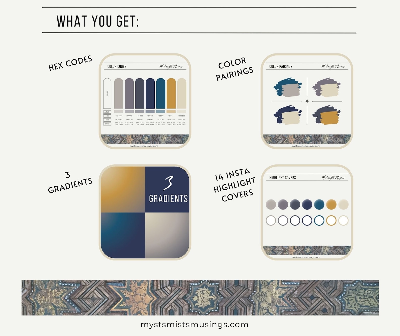 Color Palette | Midnight Mosaic | Hex Codes | Branding | Web Design ...