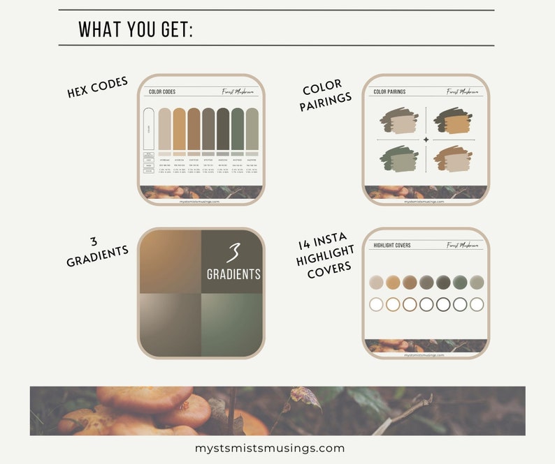 Color Palette | Forest Mushroom | Hex Codes | Branding | Web Design ...