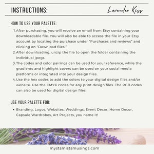 Color Palette | Lavender Kiss | Hex Codes | Branding | Web Design ...