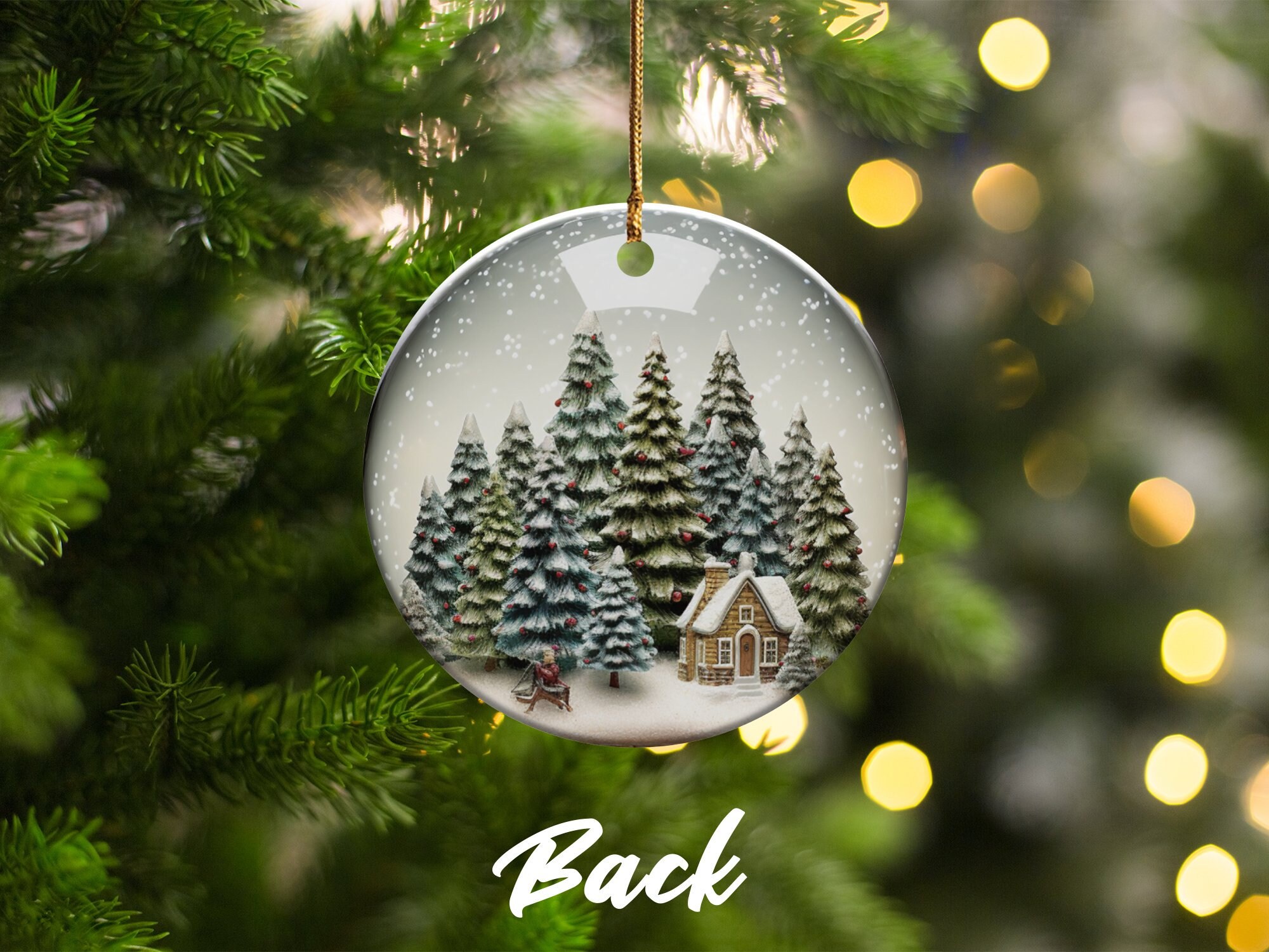 3D Snow Globe Effect Christmas Trees Ornament, Christmas Decoration ...