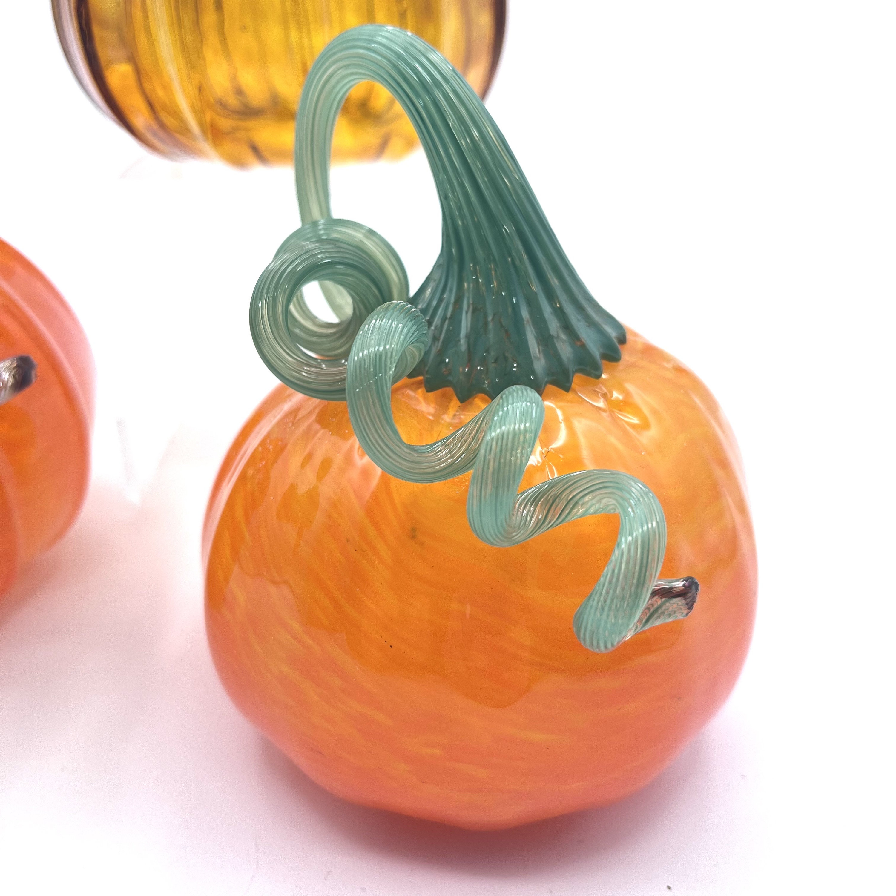 Set of Three Hand Blown Glass Pumpkins Ready to Ship - Etsy UK