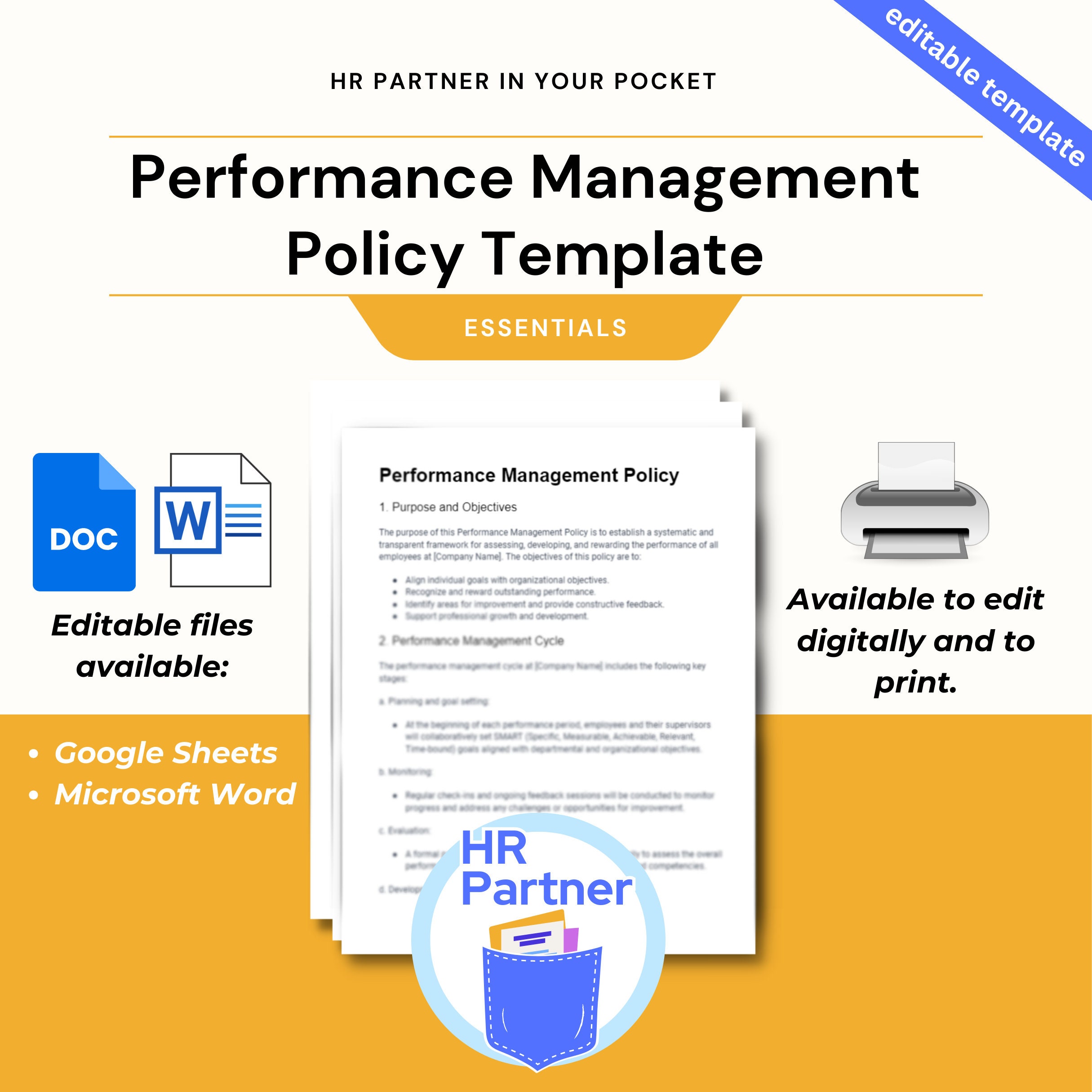 Human Resources Templates | Performance Management Policy Template ...