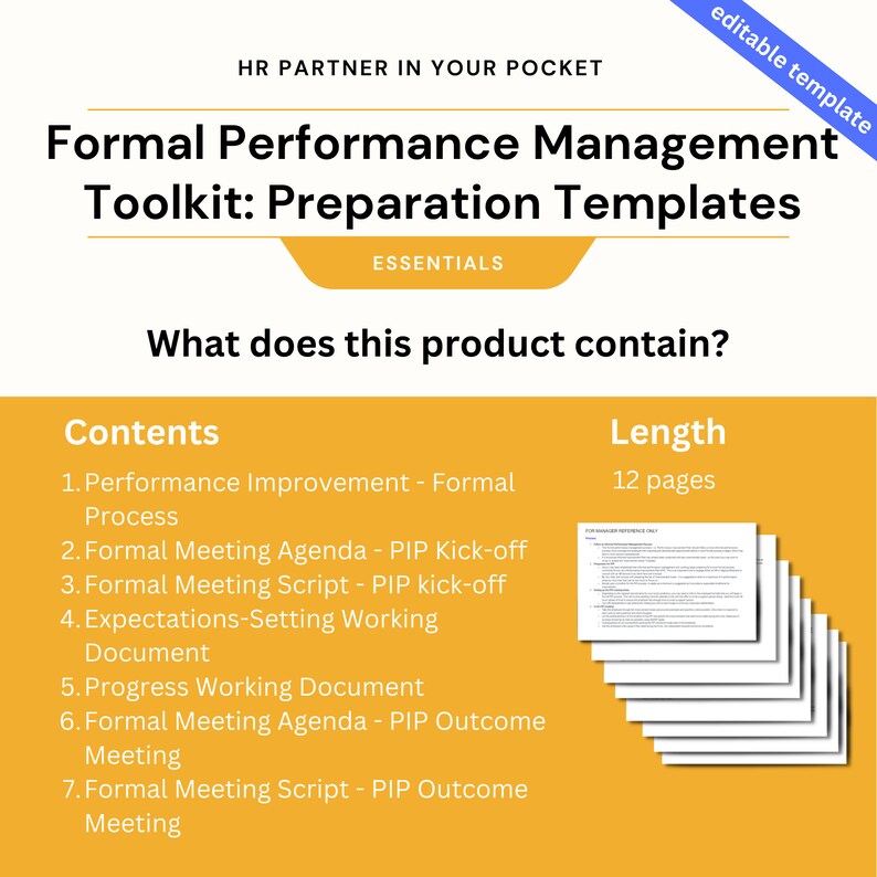 Human Resources Templates Formal Performance Management Toolkit ...