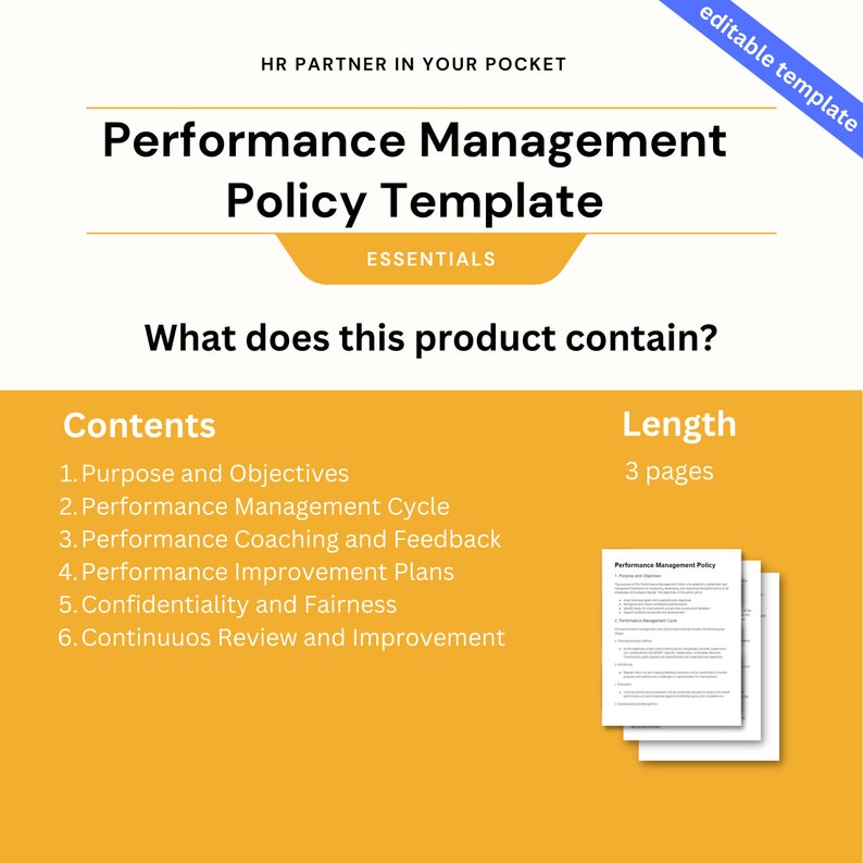 Human Resources Templates | Performance Management Policy Template ...