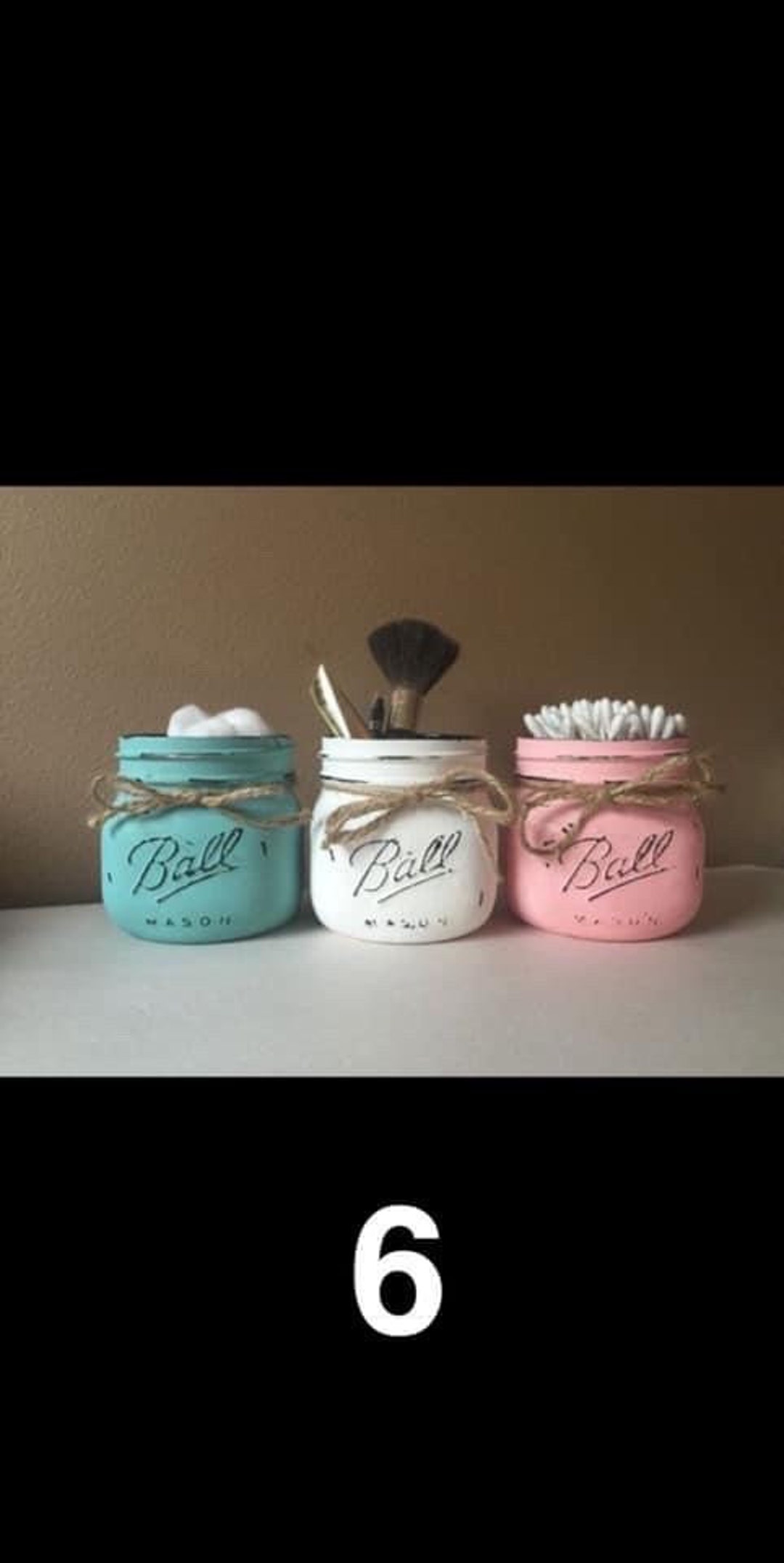3 Piece Mason Jar Set Bathroom Jars Beauty Storage - Etsy