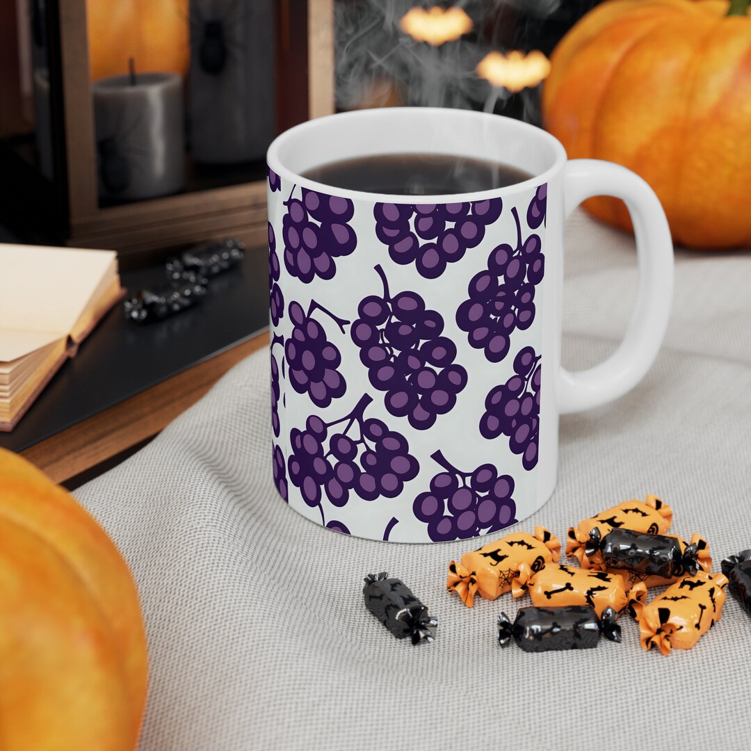 Ceramic Mug, 11oz GRAPE COFFEE MUG Tea Cup Flagon Tankard Seidel Beaker ...