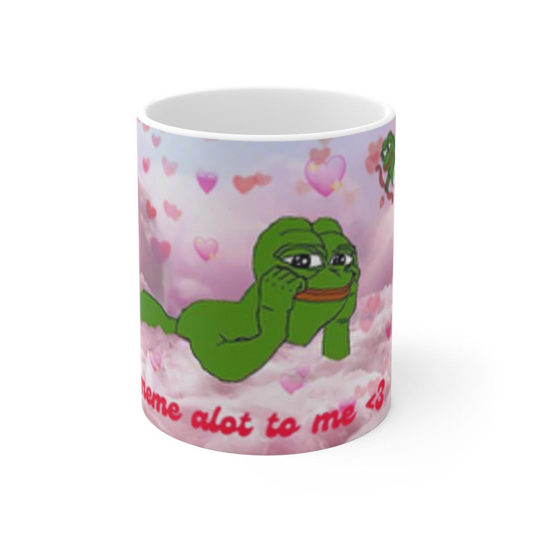 Pepe the Frog Love Mug, Cute Pepe Cartoon Cup, Gift for Friends ...