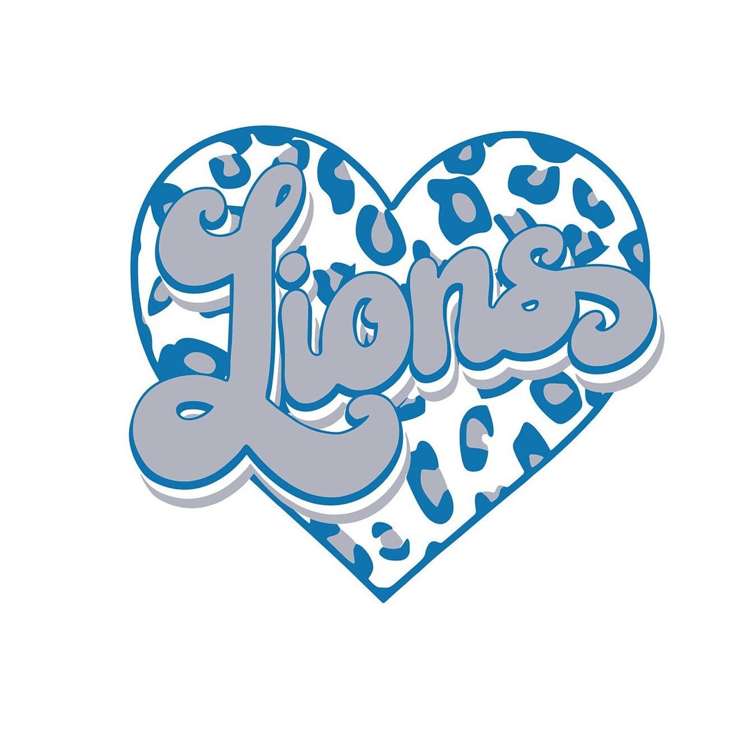 Heart Detroit Svg Png Lions Svg Png PNG and Color SVG Digital Download ...