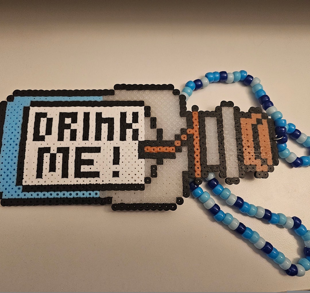 Custom Drink Me or Poison Bottle Rave Perler Necklace - Etsy