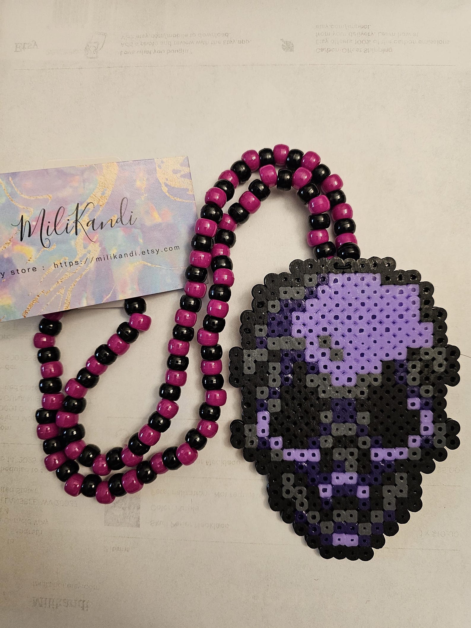 Skull Perler Necklace - Etsy