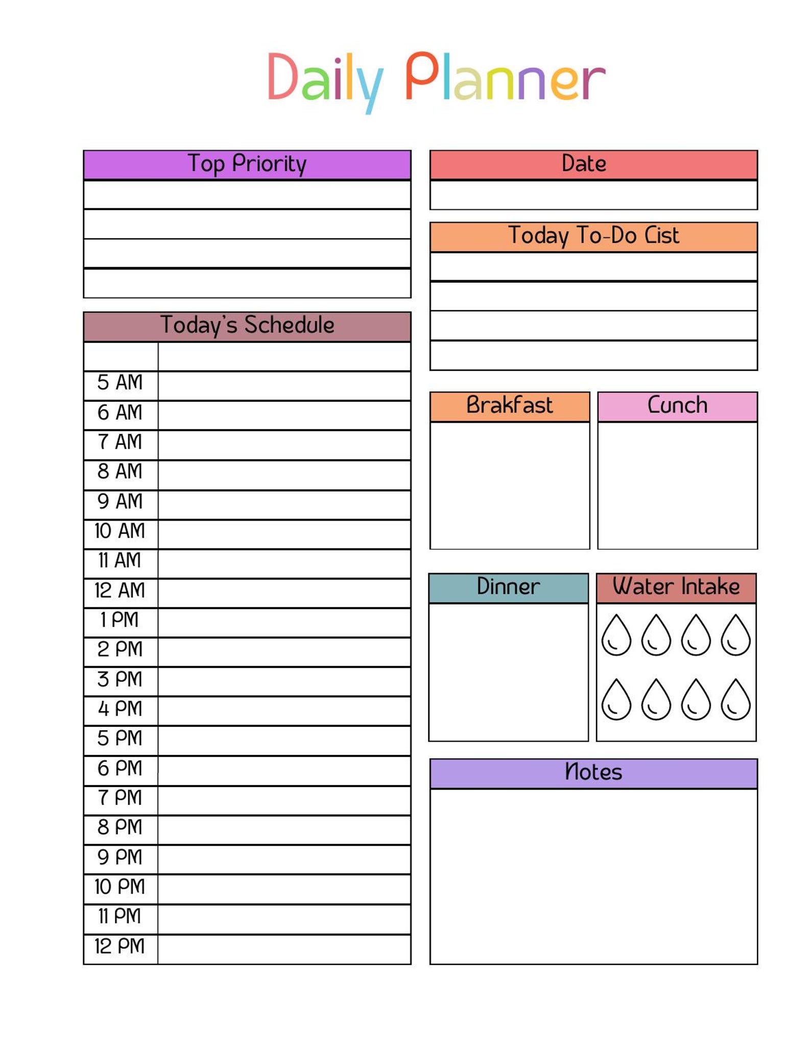 Kids Daily Planner | Printable & Editable | Fun Productivity Tool for ...