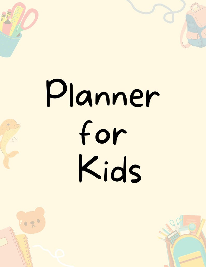 Kids Daily Planner | Printable & Editable | Fun Productivity Tool for ...
