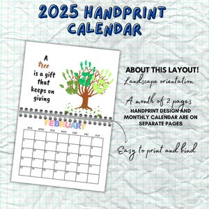 Handprint Calendar 2025 - Etsy