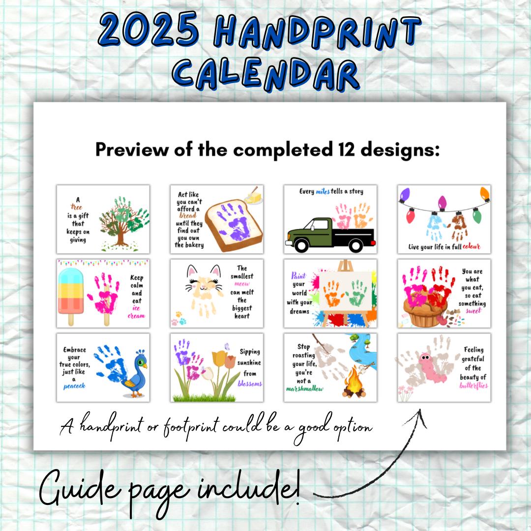 Handprint Calendar 2025 - Etsy