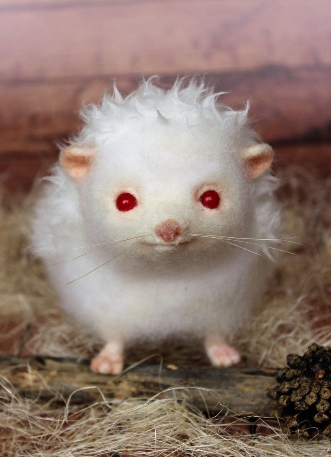 Albino Hedgehog Handcrafted Toy From Wool in Needle Felting Technique ...