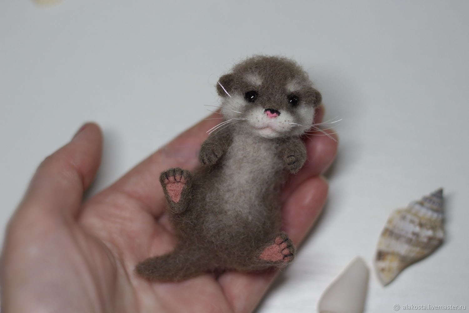 Miniature Otter Toy From Wool in Needle Felting Technique, Handmade ...