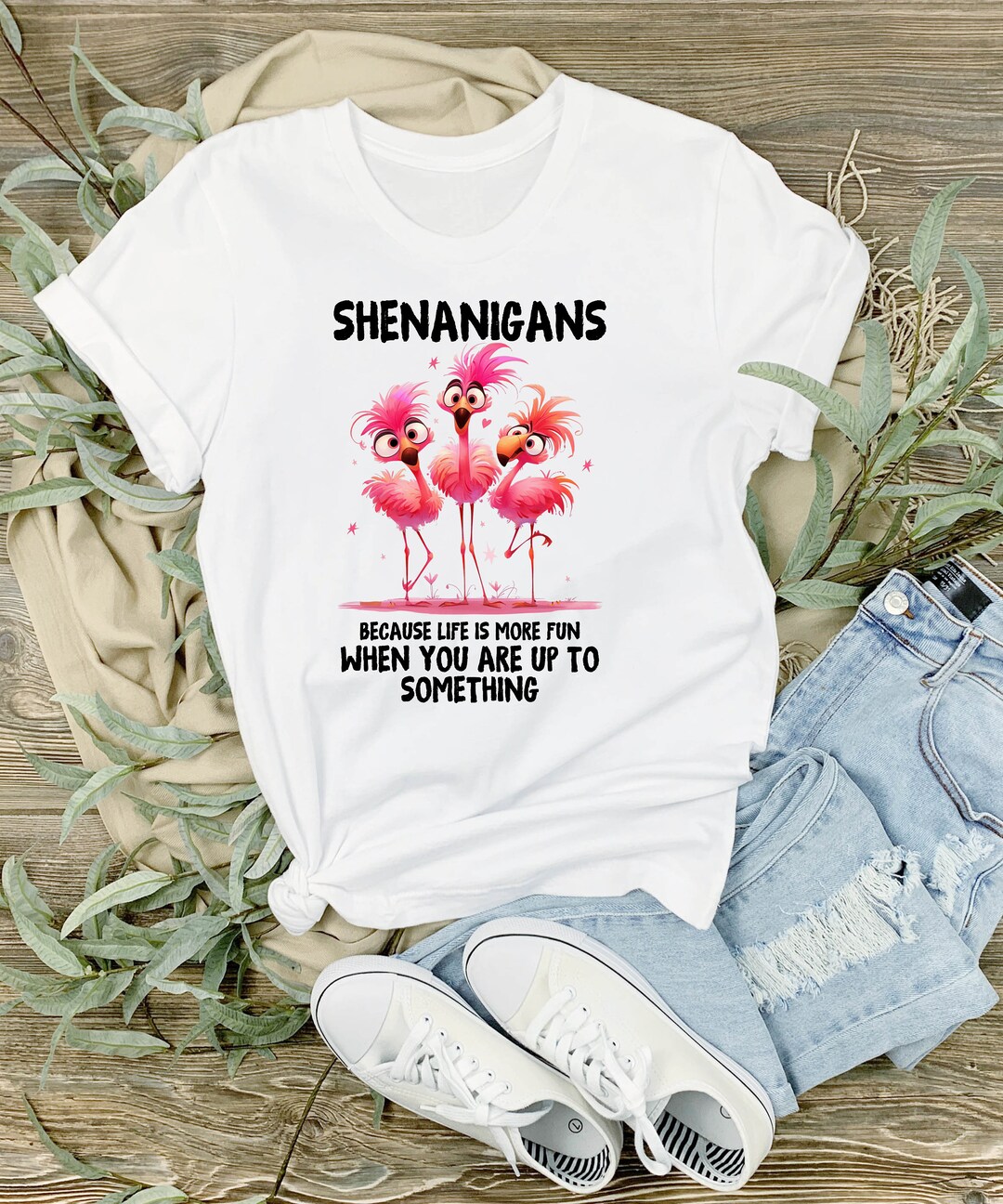 Quirky 'shenanigans' Tee Funny White T-shirt for Humor & Fun, Express Delivery, Funny Gift ...