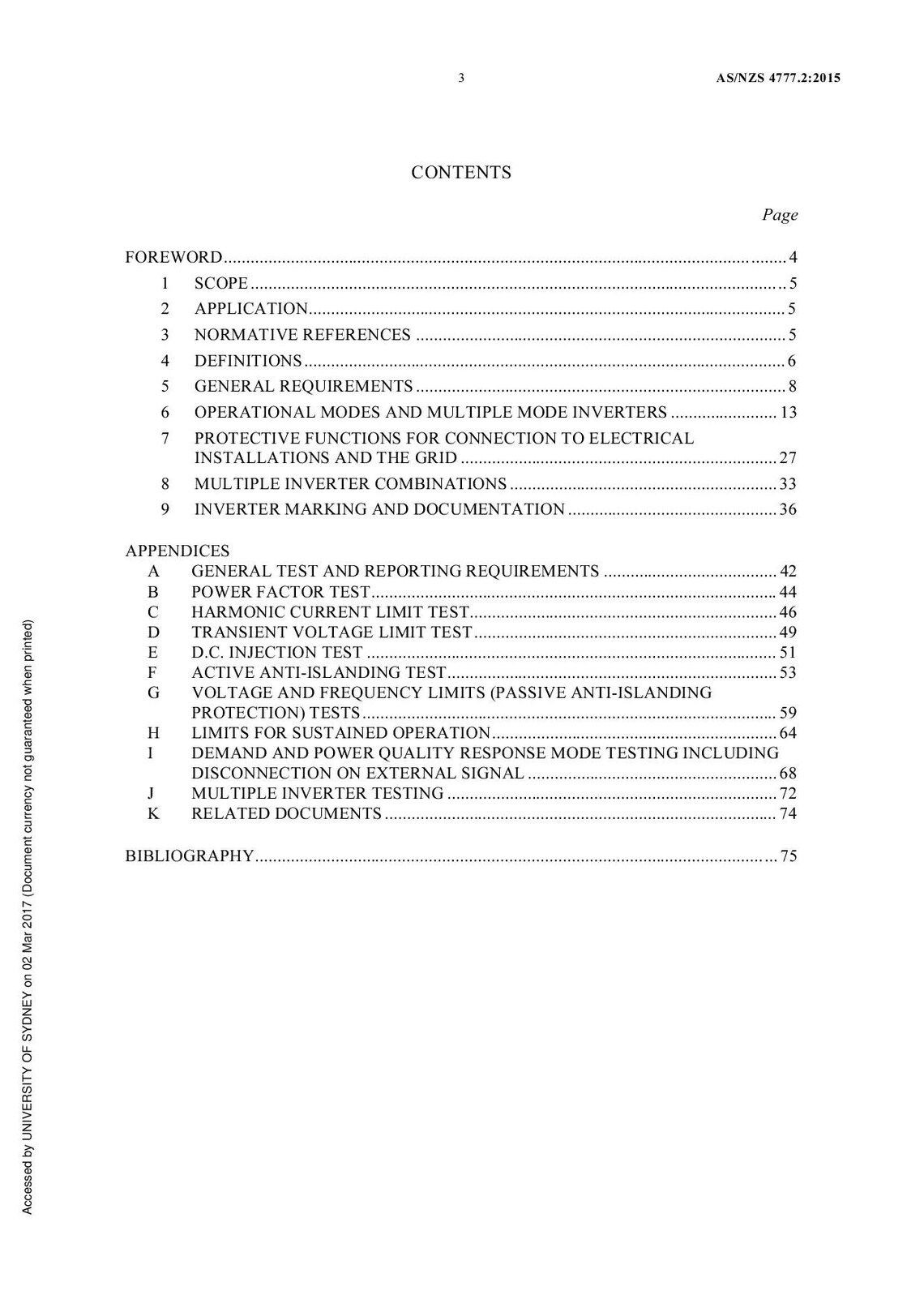 Australian New Zealand Standard: Grid Connection of Energy Systems via ...
