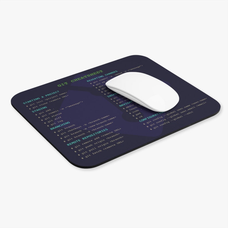 GIT Cheatsheet Mouse Pad - Developer Coding Reference - Etsy