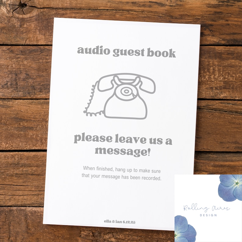 Audio Guest Book Sign, Telephone Guest Book, After the Tone, Wedding ...