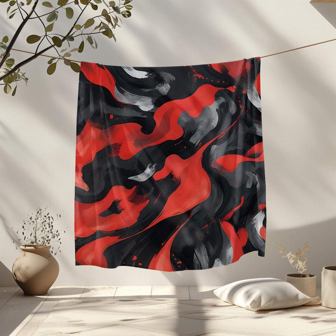 Swish Art Deco Throw Blanket, Plush Velvet Blanket, Art Deco Bedspread ...