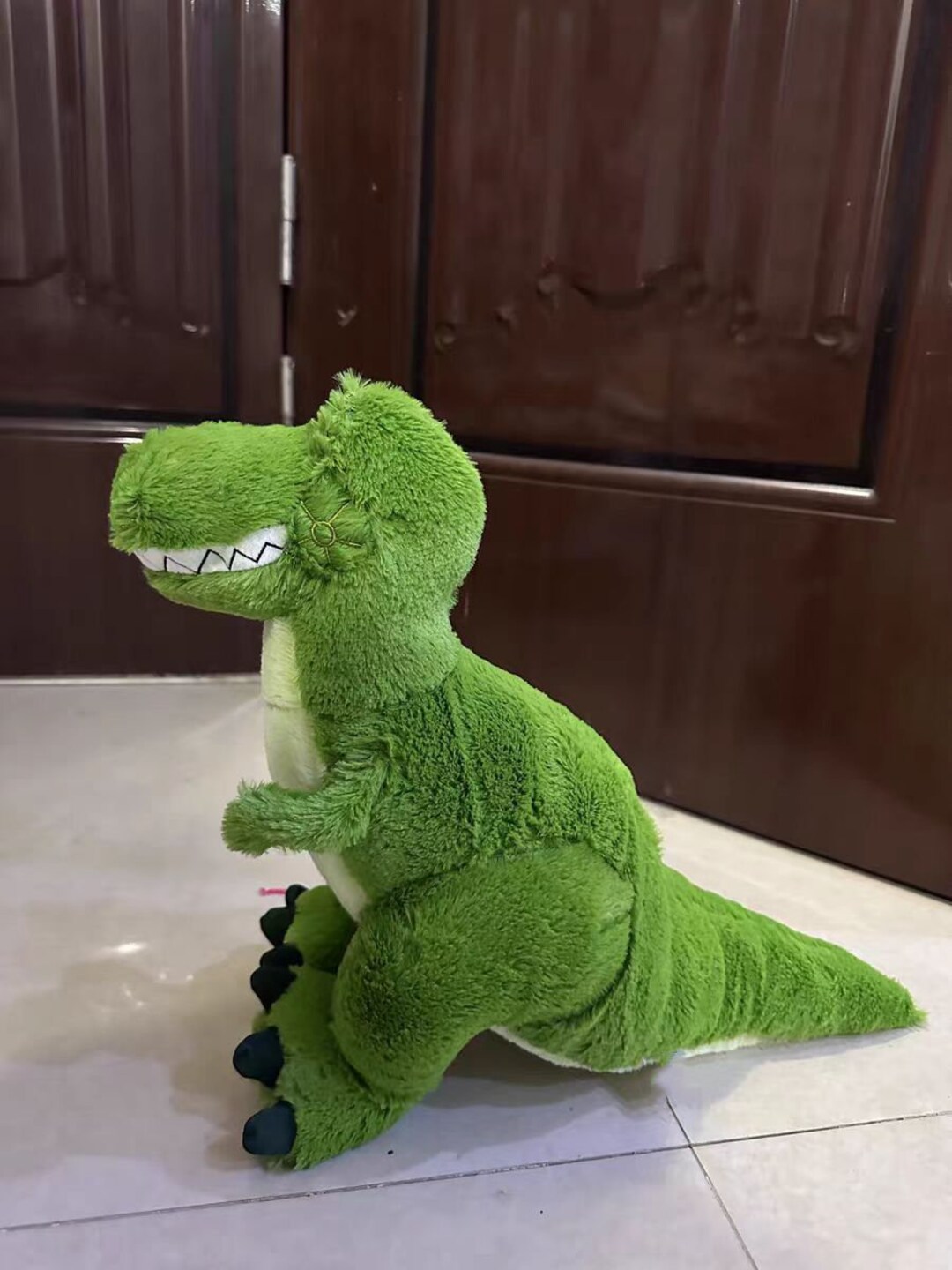 Standing T-rex Doll. A Stuffed Tyrannosaurus Rex With Huge Teeth. Green ...