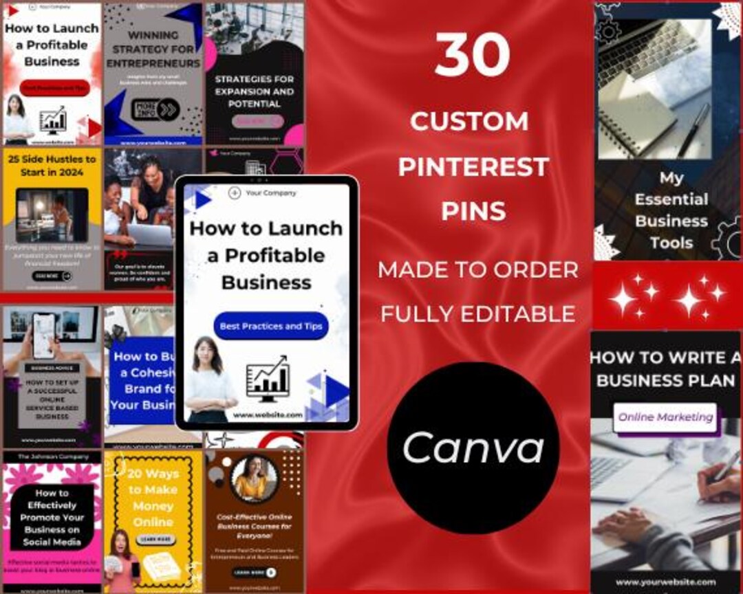 Custom Made Templates 30 Custom Pinterest Pin Templates Editable Custom ...