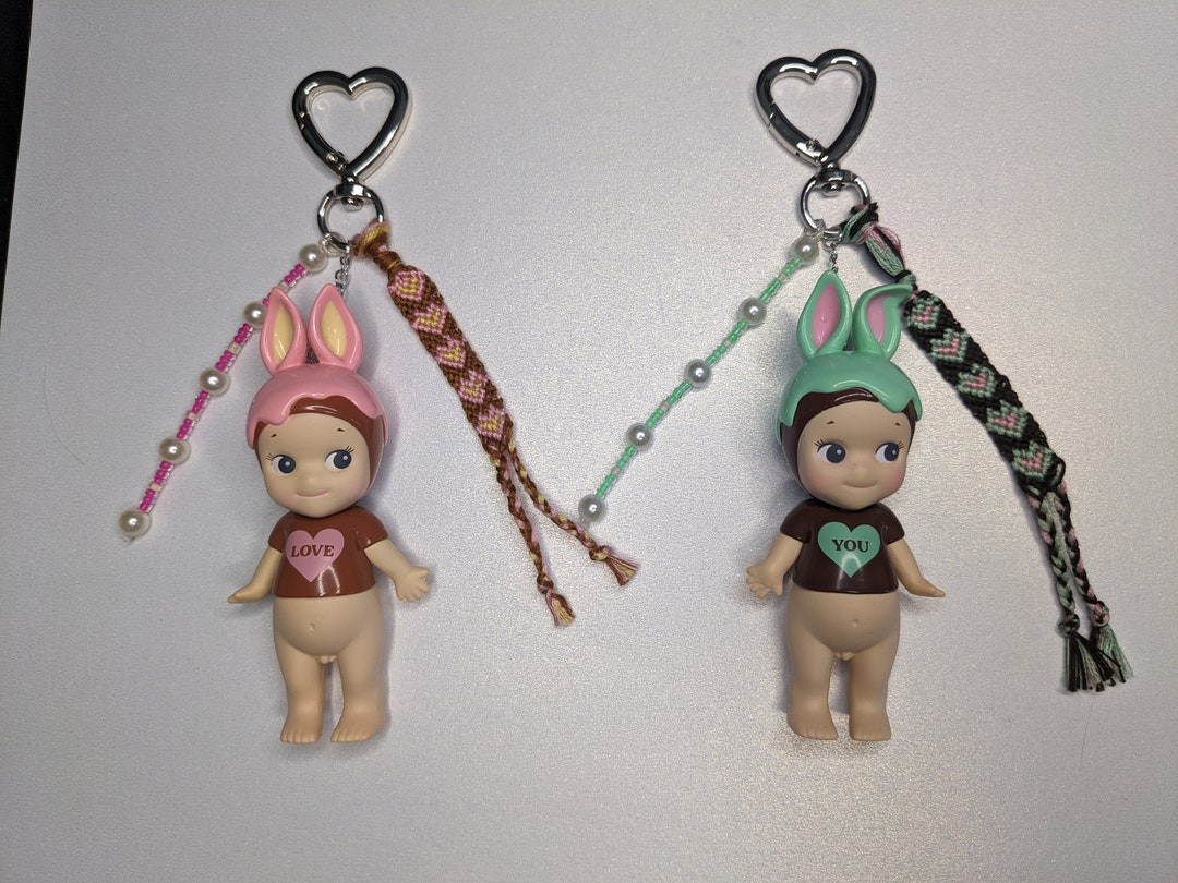 Sonny Angel Keychain/accessory | Gifts of Love Pink and Green Bunny - Etsy