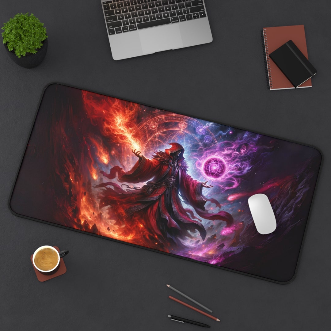 Fire Arcane Wizard Large Mouse Pad Desk Mat TCG Magic the Gathering ...