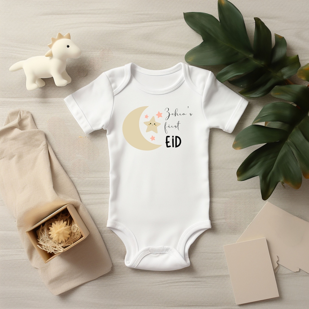 Personalized Eid Onesie, Custom My First Eid Bodysuit, Muslim Newborn ...