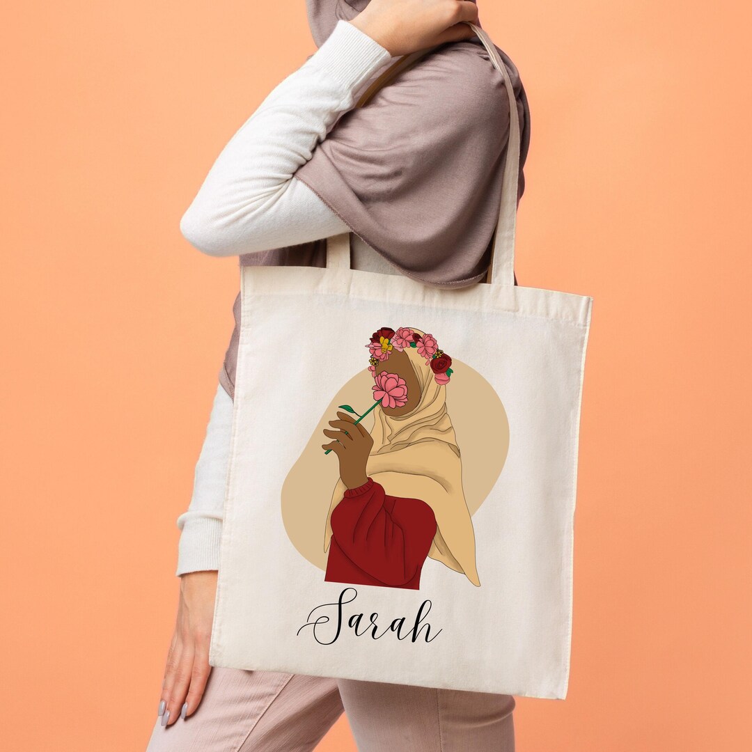 Personalized Muslim Tote Bag, Muslimah Tote Bag, Personalized Hijabi ...