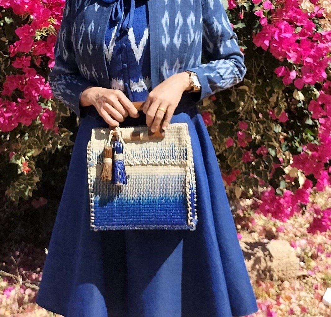 Reed Bags / Indigo Dyed Reed Bags / Multi-colored Bags / Thai Bags ...