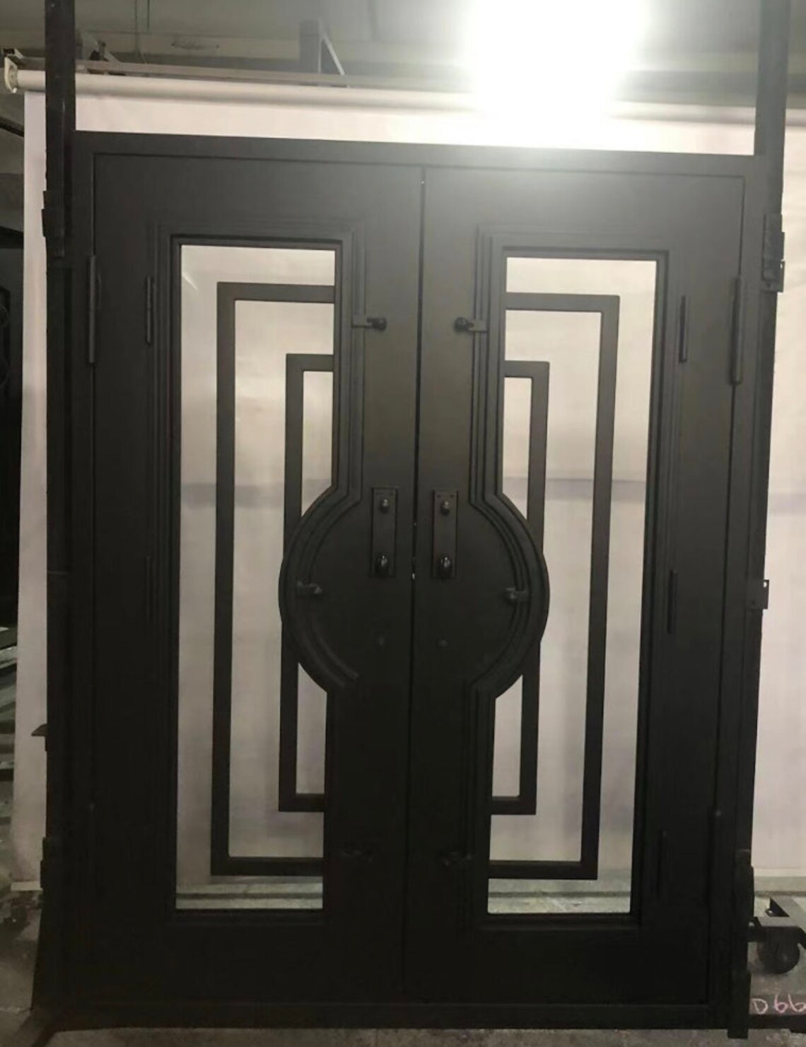 Contemporary Linear Design Iron Door - Etsy