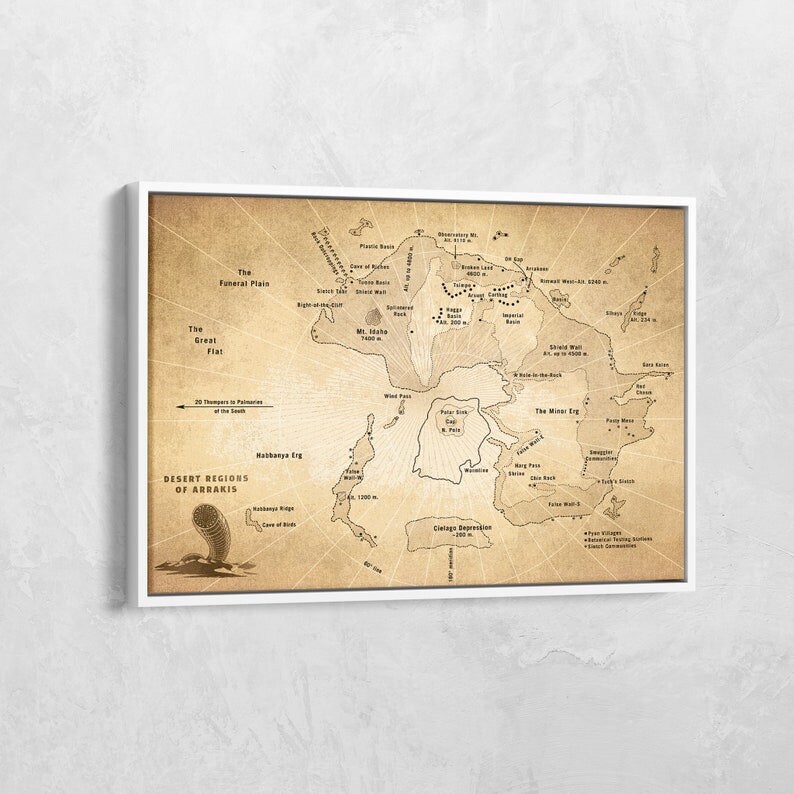 PNG Dune Map Poster, Arrakis Map, Map of Arrakis, Dune Poster, Fantasy ...