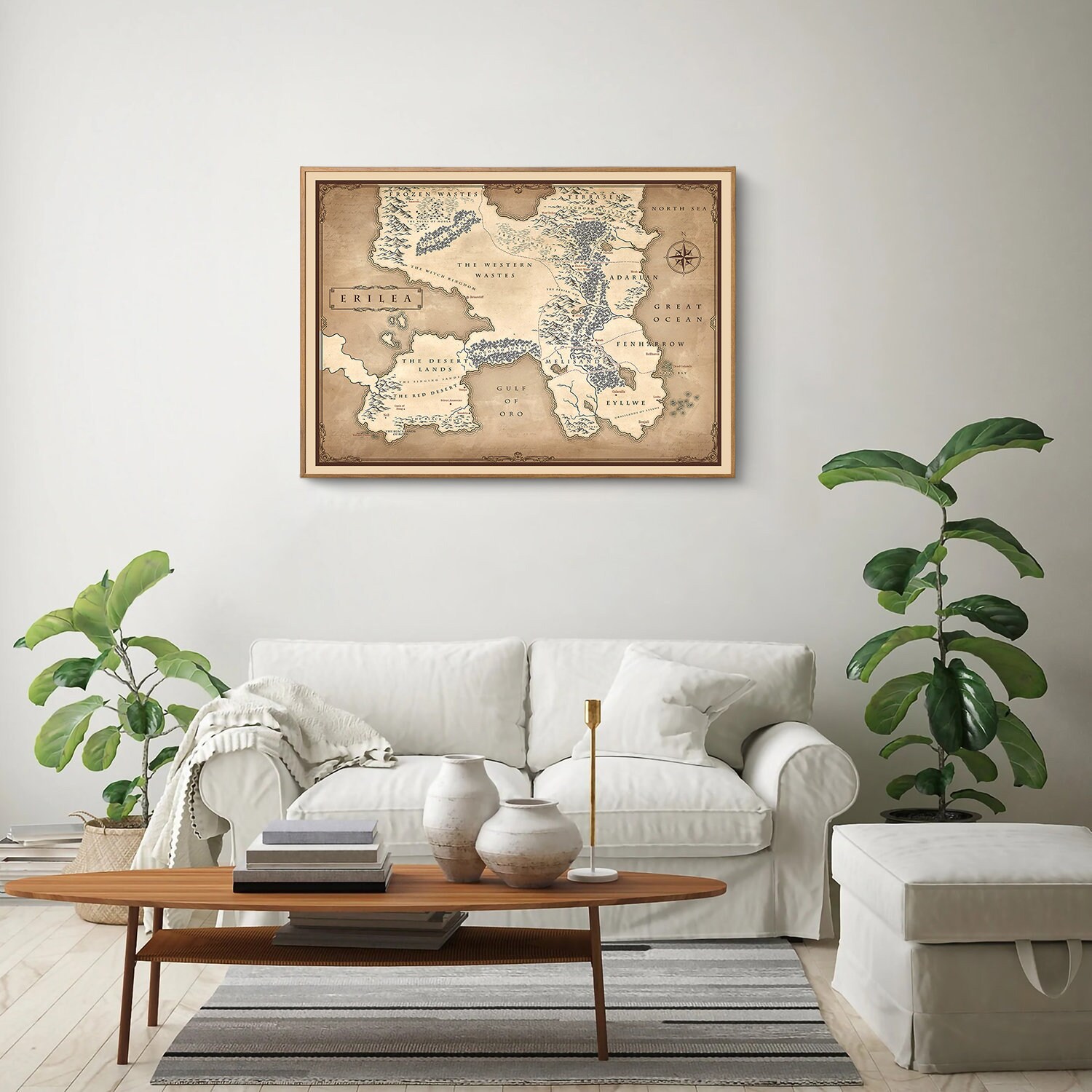 A Court of Thorns and Roses Map, Sarah J Maas Fantasy Map Wall Art ...