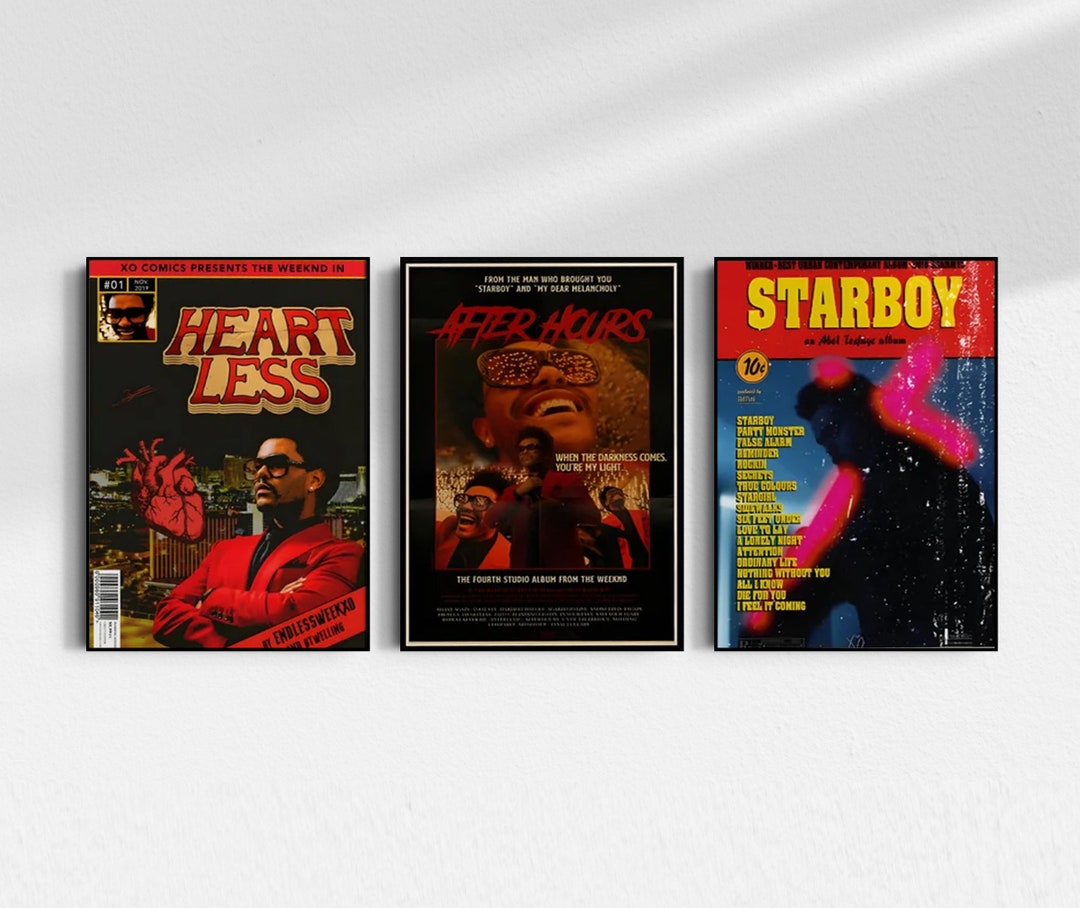 The Weeknd Poster Set of 3, the Weekend Cover Art, Starboy, Trilogy ...