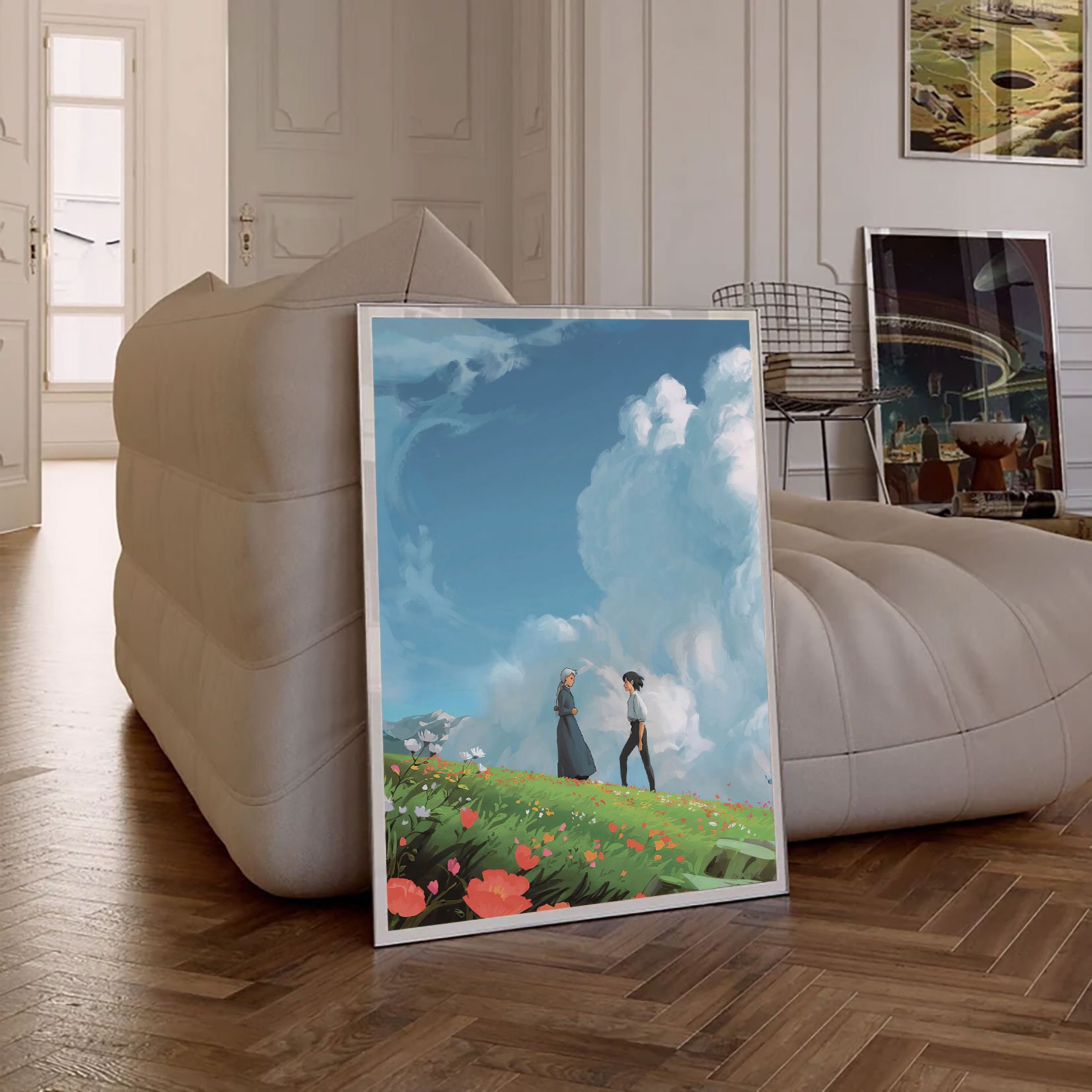 Howl's Moving Castle Print, Studio Ghibli Howl's Moving Castle Poster ...