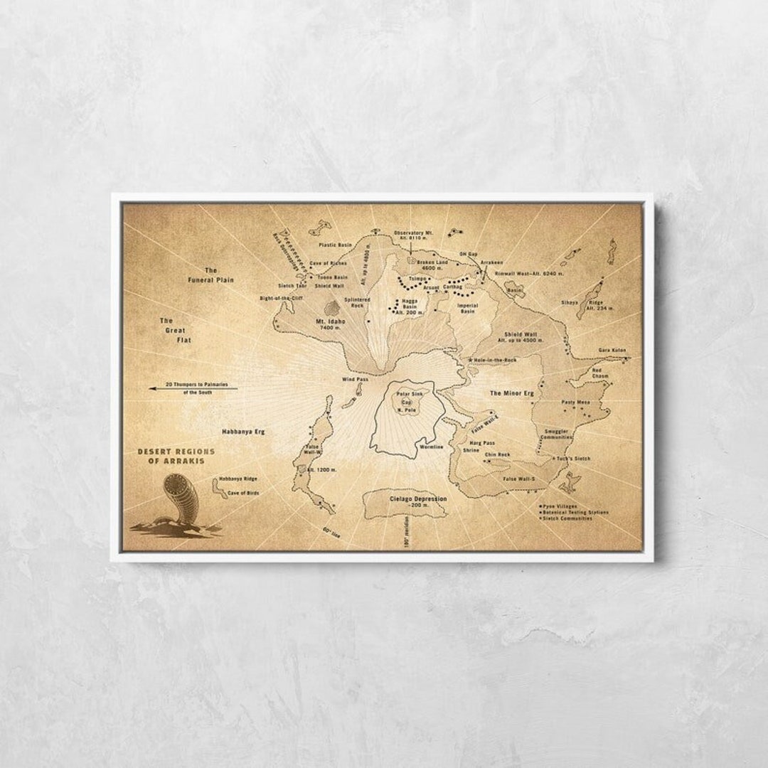 PNG Dune Map Poster, Arrakis Map, Map of Arrakis, Dune Poster, Fantasy ...