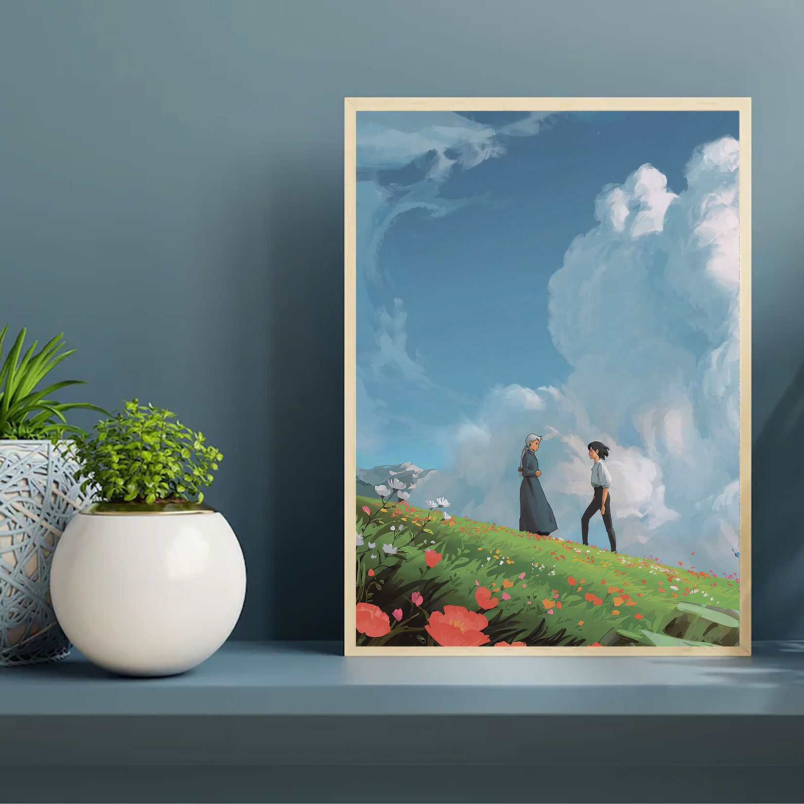 Howl's Moving Castle Print, Studio Ghibli Howl's Moving Castle Poster ...