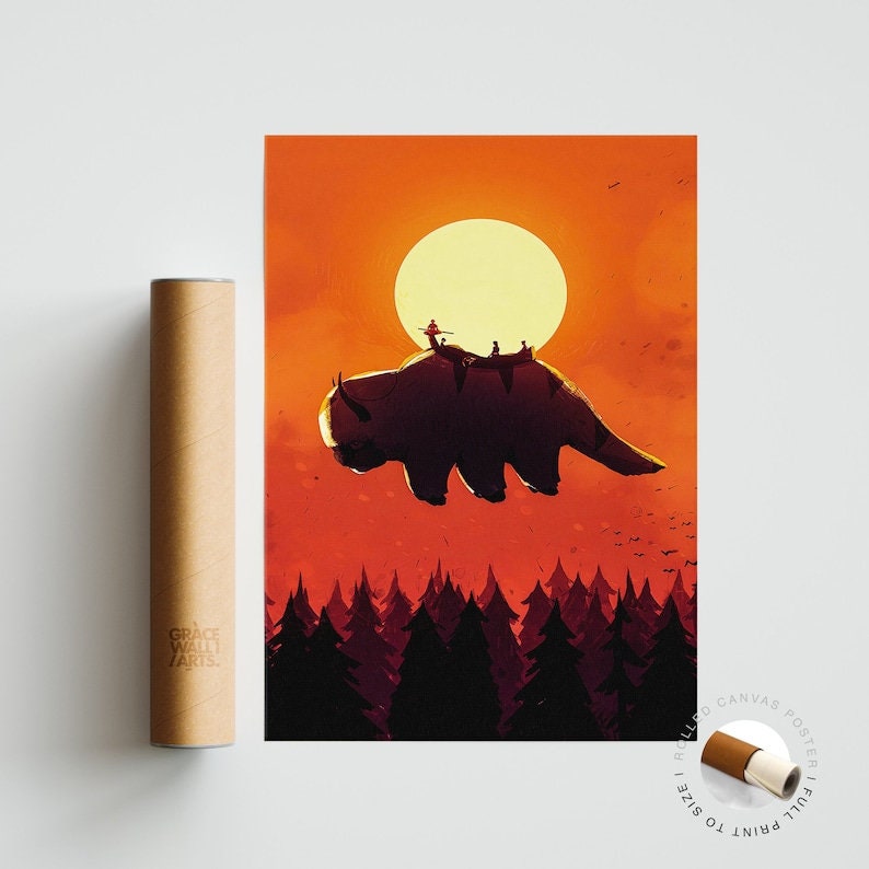 PNG Appa Art Print, Airbender Movie Fan Gift, Last Air Bender Poster ...