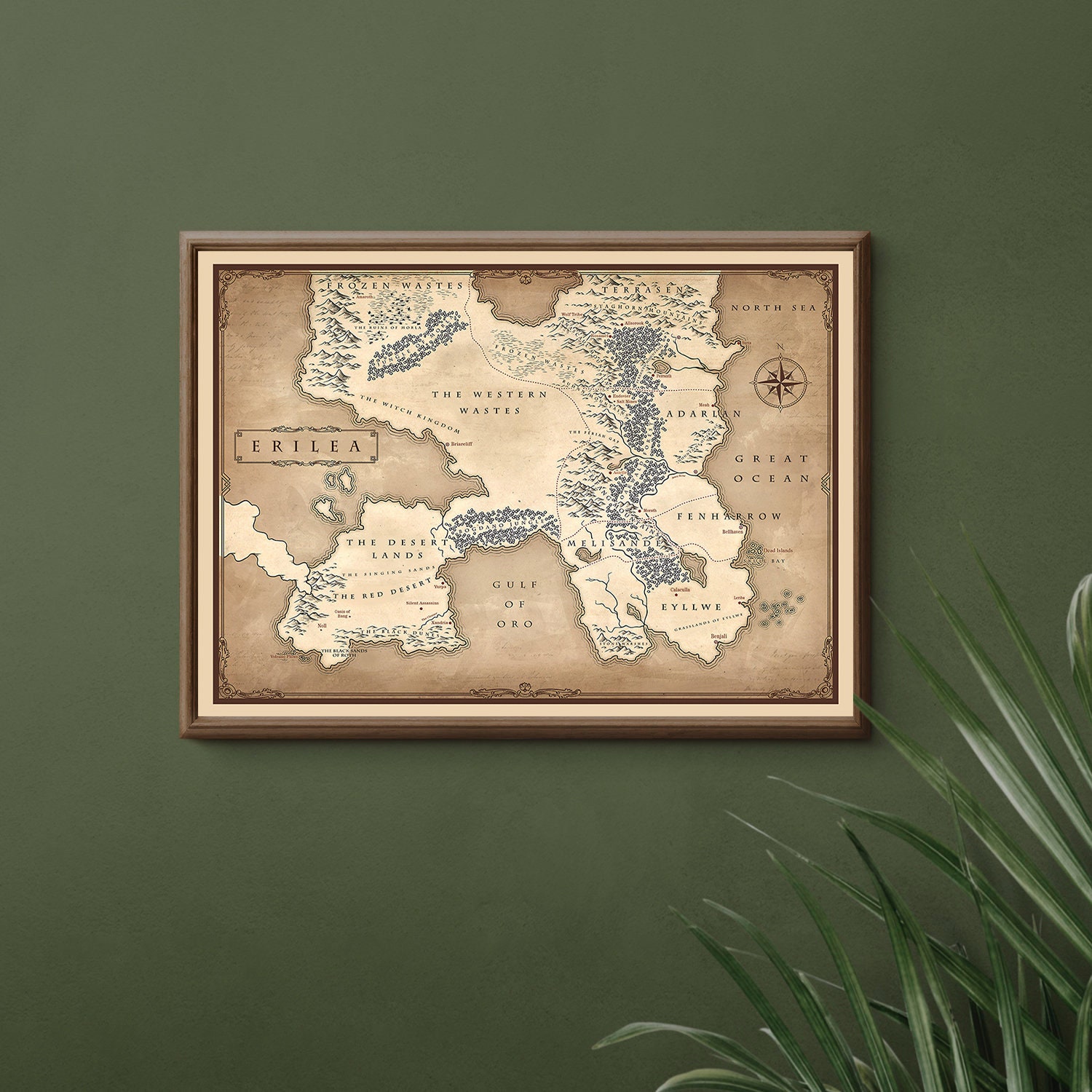 A Court of Thorns and Roses Map, Sarah J Maas Fantasy Map Wall Art ...