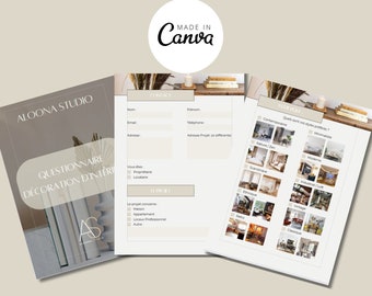 Client Questionnaire Canva Template for Interior Designers and Interior ...