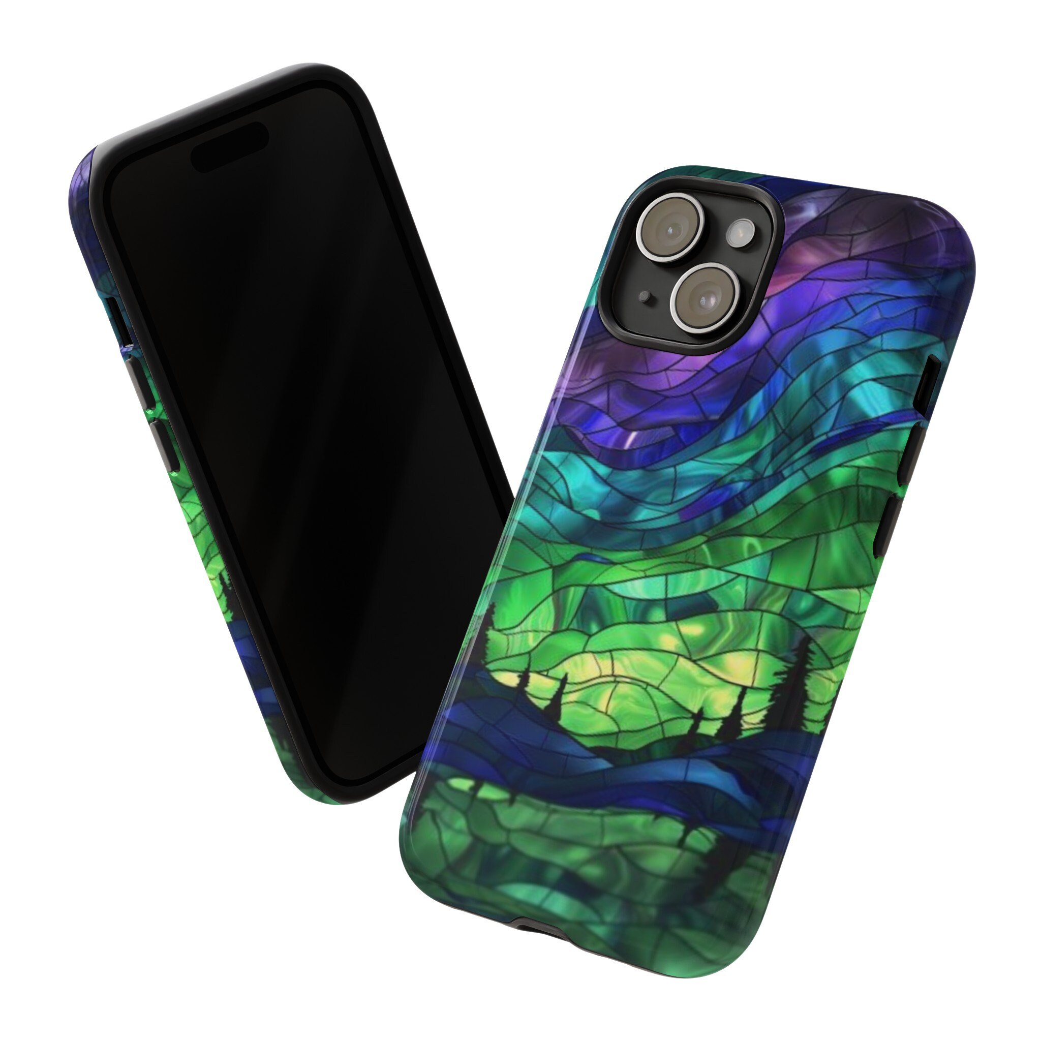 Northern Lights Stained Glass Phone Case L Iphone, Samsung, Pixel - Etsy