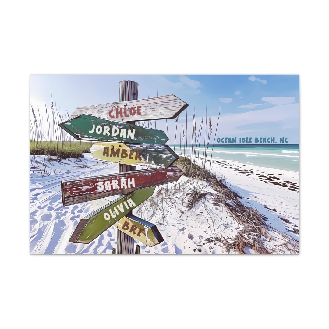 Custom Personalized Coastal Art Beach Wood Directional Wood Sign on ...