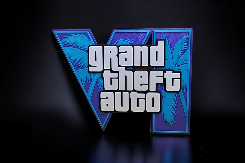 Grand Theft Auto GTA 6 3D Printed Logo Wall Display - Etsy