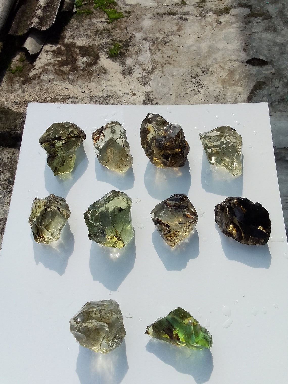 10pc//15kg the Shining Andara Crystals Gray With Fiber - Etsy