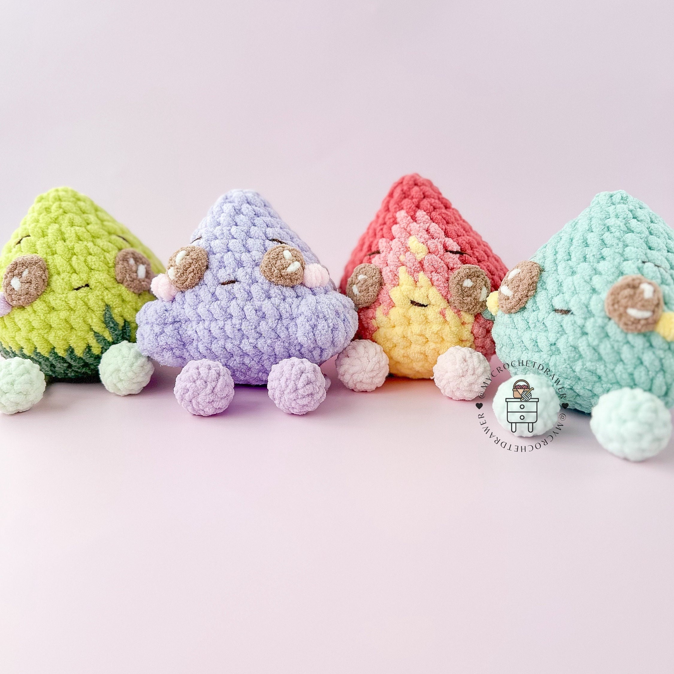 PDF CROCHET PATTERN | Elemental Droplets – the Big Kids | Amigurumi ...