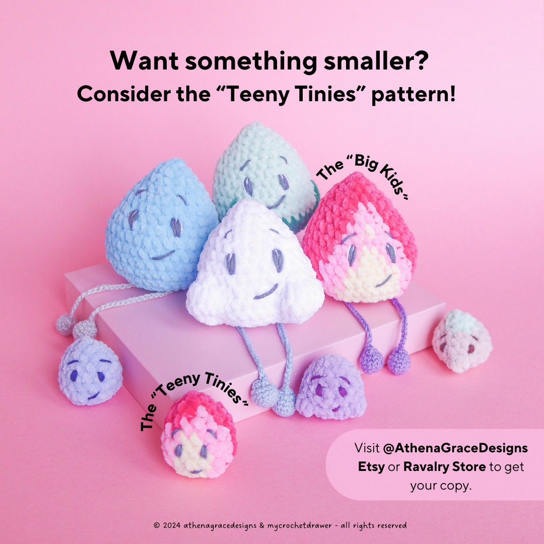 PDF CROCHET PATTERN | Elemental Droplets – the Big Kids | Amigurumi ...